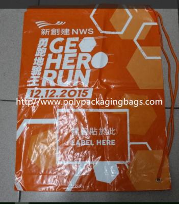 China Fashion CPE / LDPE One Shoulder Plastic Drawstring Backpack For Travel for sale