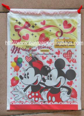 China 2018 Top Selling fashion design custom printed plastic drawstring packaging bags/PE string bags for sale