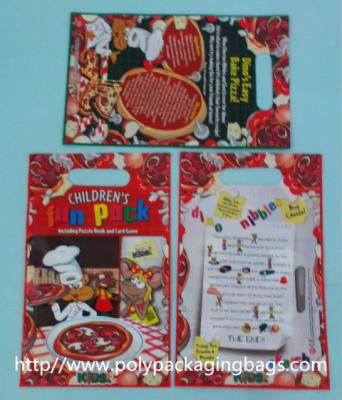China Red Plastic Toy Packaging Poly Bags / Custom Printed 3 Side Seal Bag for sale