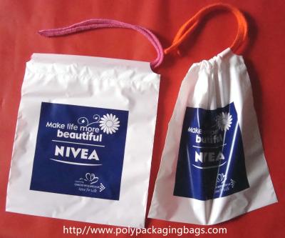 China Plastic Drawstring Backpack Bags / Drawstring Carrier Bags 2 Colors Gravure Printing for sale