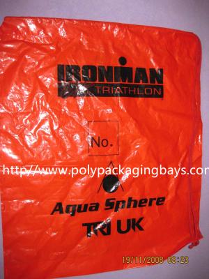 China Fashionable Plastic Drawstring Backpack Bags CPE LDPE Shoulder For Clothes for sale