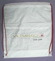 China White Lightweight Durable Drawstring Storage Bags With Two PP Drawstring for sale