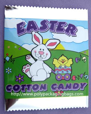 China Chocolate / Cotton Candy Packaging Aluminium Foil Bag Middle Sealed for sale