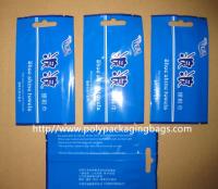 China Middle Sealed Plastic Bag Disposable Wet Wipes Packaging , Blue / Green for sale