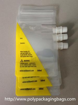 China Clear plastic Stand Up Water container pouch with spout W13 x  L27cm for sale
