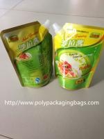 China Fruit Juice Stand Up Plastic Bags With Spout / Suction Nozzle for sale