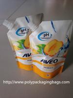 China Fruit Juice Stand Up Plastic Bags With Spout / Suction Nozzle for sale
