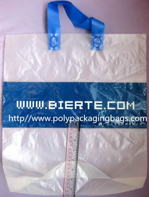 China Biodegradable Personalized Plastic Grocery Bags With Loop Handle for sale