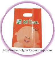 China Imprinted Die Cut Handle Bags With Colorful Printing , Red / Orange for sale