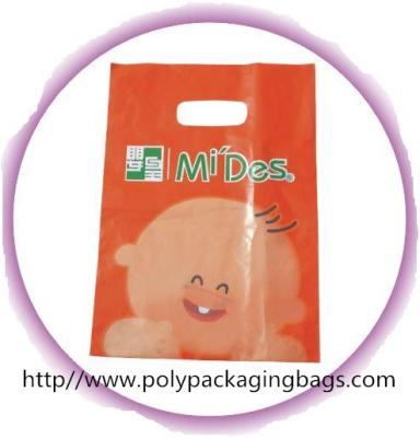 China Imprinted Die Cut Handle Bags With Colorful Printing , Red / Orange for sale