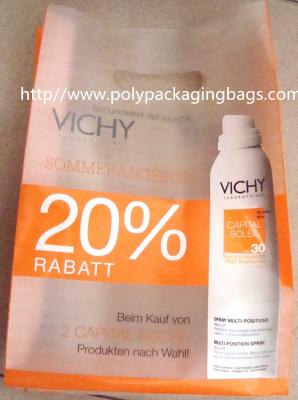 China Thicker Frosted HDPE Die Cut Handle Bags Cosmetic Quad Packaging for sale