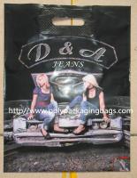 China Die cut handle bag  for shopping／Pe Die Cut Handle Bagsplastic Bags for sale