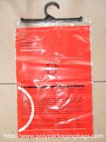China Customized Plastic Hook Bags , Press Stud Garment Plastic Bag for sale