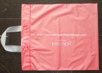 China Pink Side Gusset Plastic Hanger Bags Large Size For Gift / Grocery Shopping for sale