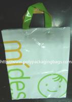 China White Plastic Gift Bags With Custom Logo / Loop Handle Polythene Bags For Promotion for sale