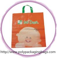 China Environmental Friendly Green Recycled Plastic Handle Bag For Shopping for sale