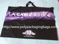 China Black Soft Flexible Loop Handle Plastic Bags With Custom Printing for sale