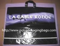 China Black Soft Flexible Loop Handle Plastic Bags With Custom Printing for sale