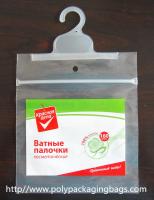 China White Logo Printed Plastic Gift Bags With Handles / Bottom Gusset for sale