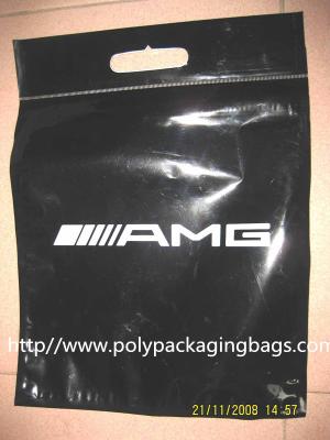 China ECO Friendly Loop Handle Bottom Gusseted Poly Bags For Clothing for sale