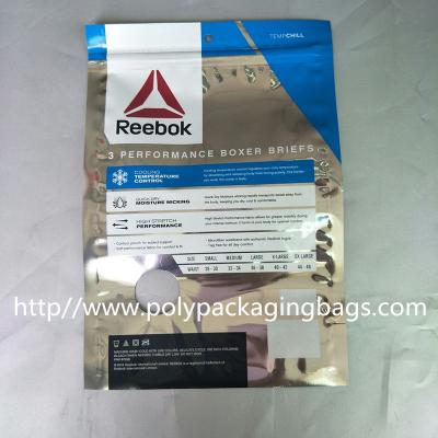 China Color Clothing Foil Ziplock Bags Cartilage Seal Plastic Underwear Packaging Bag for sale