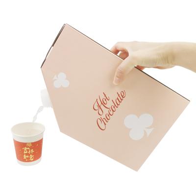 China Custom 1L 1.5L 2Liter 3L 5L 96OZ BIB BAG Disposable Bag in Box TeaJuice Coffee to Go Paper Box Package with Dispenser for sale