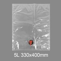 China Custom Transparent BiB 5l Plastic Tap Bag Drinking Water Wine Juice Bag in Box Dispenser With Butterfly Valve Vitop for sale