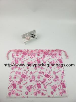 China Cosmetics Polyester Draw String Bags Clothing Small Plastic Drawstring Bags Gift Wrap With Logo Printing for sale