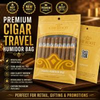 China Volume 5 Cigars Cigar Packaging Bag Food Grade TPU PE Durable Resealable Moisture Proof Pouch Perfect for Tobacco Storage for sale