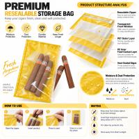 China Portable Modern Cigar Humidor Bag Waterproof Self-Lock Zipper Moisture-Proof Humidity Control Storage Travel Outdoor Use for sale