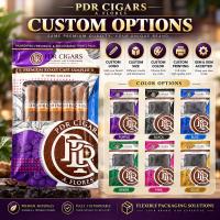 China Custom Printing logo Humidified Cigar Bag with Ziplock and Clear Window Resealable Humidity Pouch for 5 Cigars Storage Packing for sale