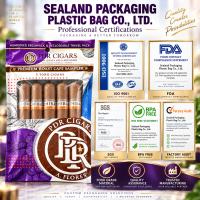 China Custom Printing logo Humidified Cigar Bag with Ziplock and Clear Window Resealable Humidity Pouch for 5 Cigars Storage Packing for sale