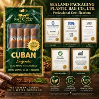China Holds 5-20 Cigars Depending On Size Cigar Humidor Bags Featuring Food-grade TPU PE And OPP LDPE Laminated Material For Humidity Control for sale