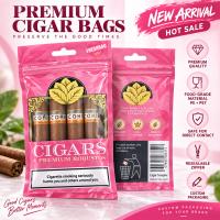China Lightweight And Compact cigar packaging bag featuring ziplock design ensuring secure closure and easy carrying for cigars for sale
