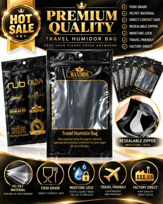 China Holds 5 to 20 Cigars Depending On Size Cigar Packaging Bag with Humidity Sheet Inside Offering Protection and Moisture Control for sale