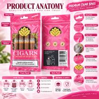 China cigar bags custom fabricated from MOPP PE material structure designed to maintain cigar freshness for sale