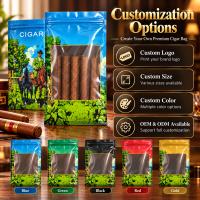 China Large Cigar Humidor Bags produced with OPP LDPE Laminated Material ensuring effective cigar freshness preservation for sale