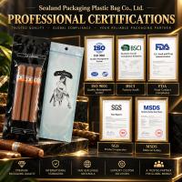 China MOPP PE plastic cigar bags holds 5 to 20 cigars depending on size lightweight durable packaging designed for long term cigar storage for sale