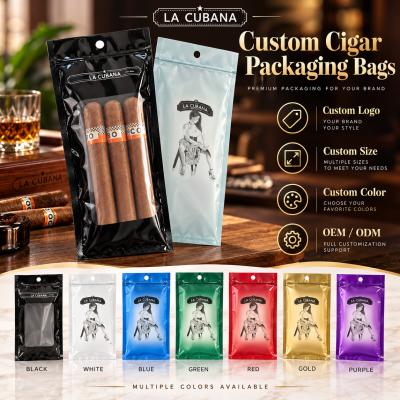 China MOPP PE plastic cigar bags holds 5 to 20 cigars depending on size lightweight durable packaging designed for long term cigar storage for sale