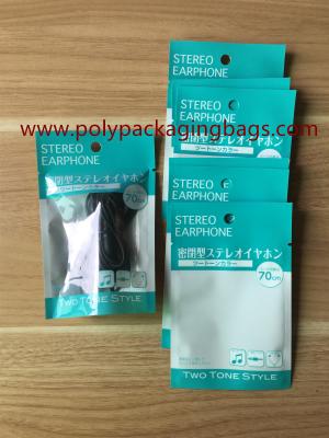 China Clear Front Foil Ziplock Bags , Gravure Printing Headphone Plastic Packaging Bags for sale