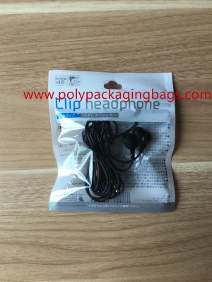 China Hanger Hole Foil Ziplock Bags Packaging Bluetooth Headset Electronic Products for sale
