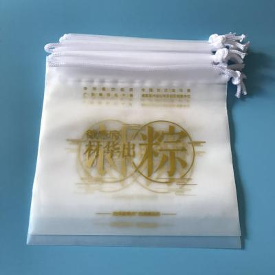 China Eco - Friendly Drawstring Plastic Bags , White Transparent Soft Plastic Bundle Pocket Size W30 X L33cm for sale