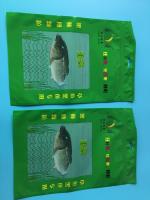 China Custom Printed Green 3 Sided Sealed Composite Fish Bag With Transparent Window In Front for sale