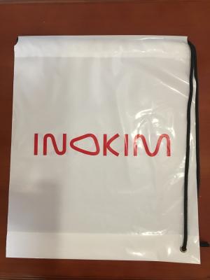 China PE Printed Rope Single Shoulder Plastic Drawstring Backpack For Clothes , Gifts , Universal Packaging for sale