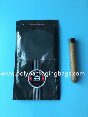 China Classic Black 4-6 Cigar Humidor Bags / General Zipper Plastic Moisturizing Bag for sale