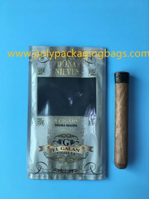 China Custom cigar moisturizing fresh zipper ziplock bag with transparent window for sale