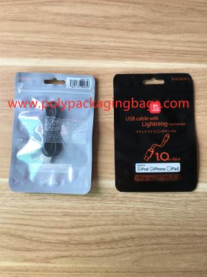 China Anti - Static Foil Ziplock Bags , Flat Transparent Charger Headphone Data Line Plastic Packaging bag for sale