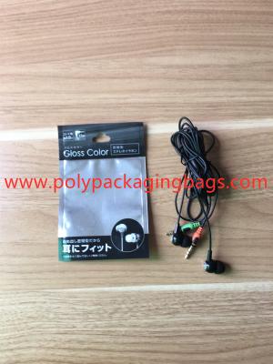 China Headphone Cable Electronic Digital Foil Ziplock Bags With Transparent Window for sale