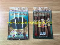 China Custom Made Printed Plastic Cigar Bags With Transparent Windows for sale