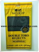 China Portable Yellow OPP / LDPE  Moisturizing Zipper Cigar Bag With Humidifier and window for sale